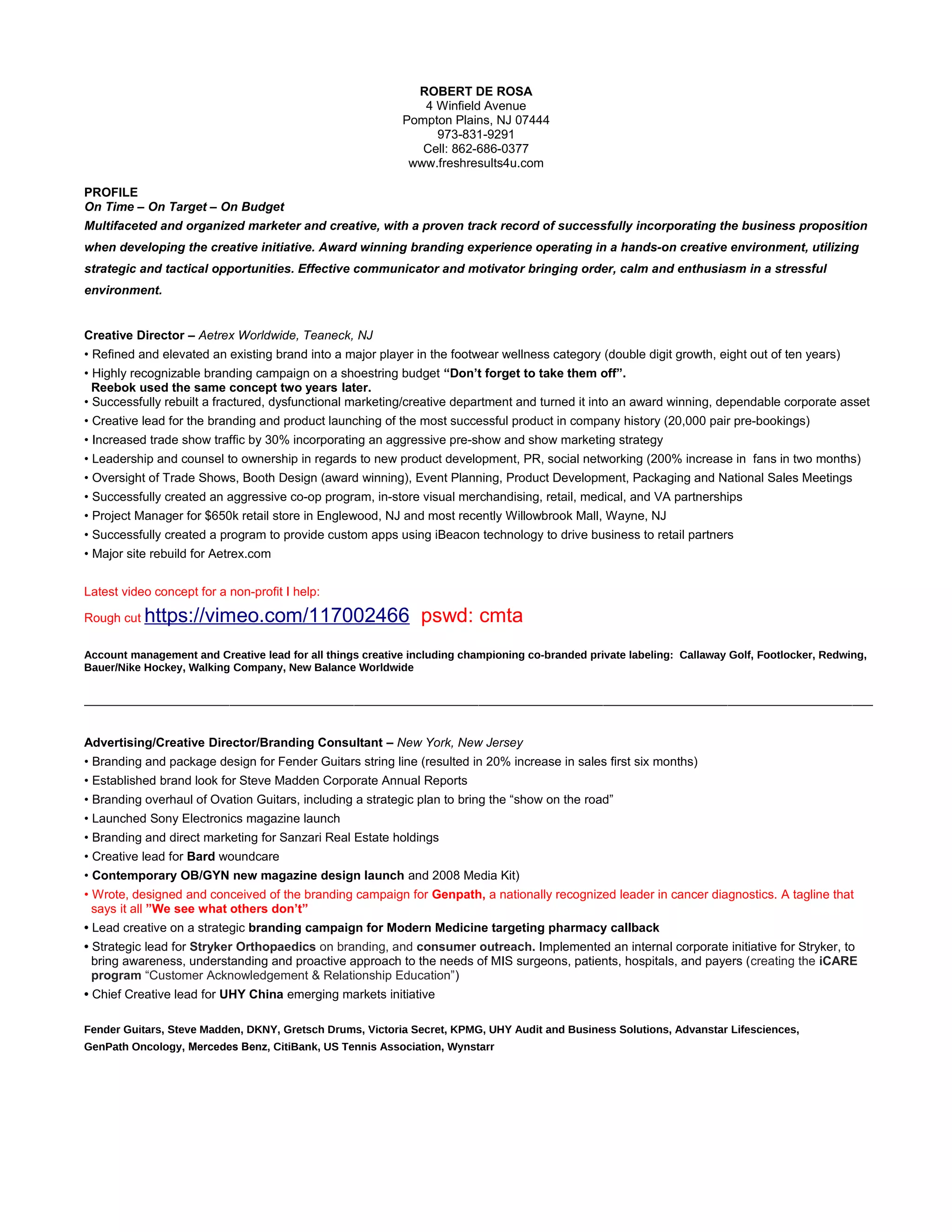 RDR Resume 2015 | DOC