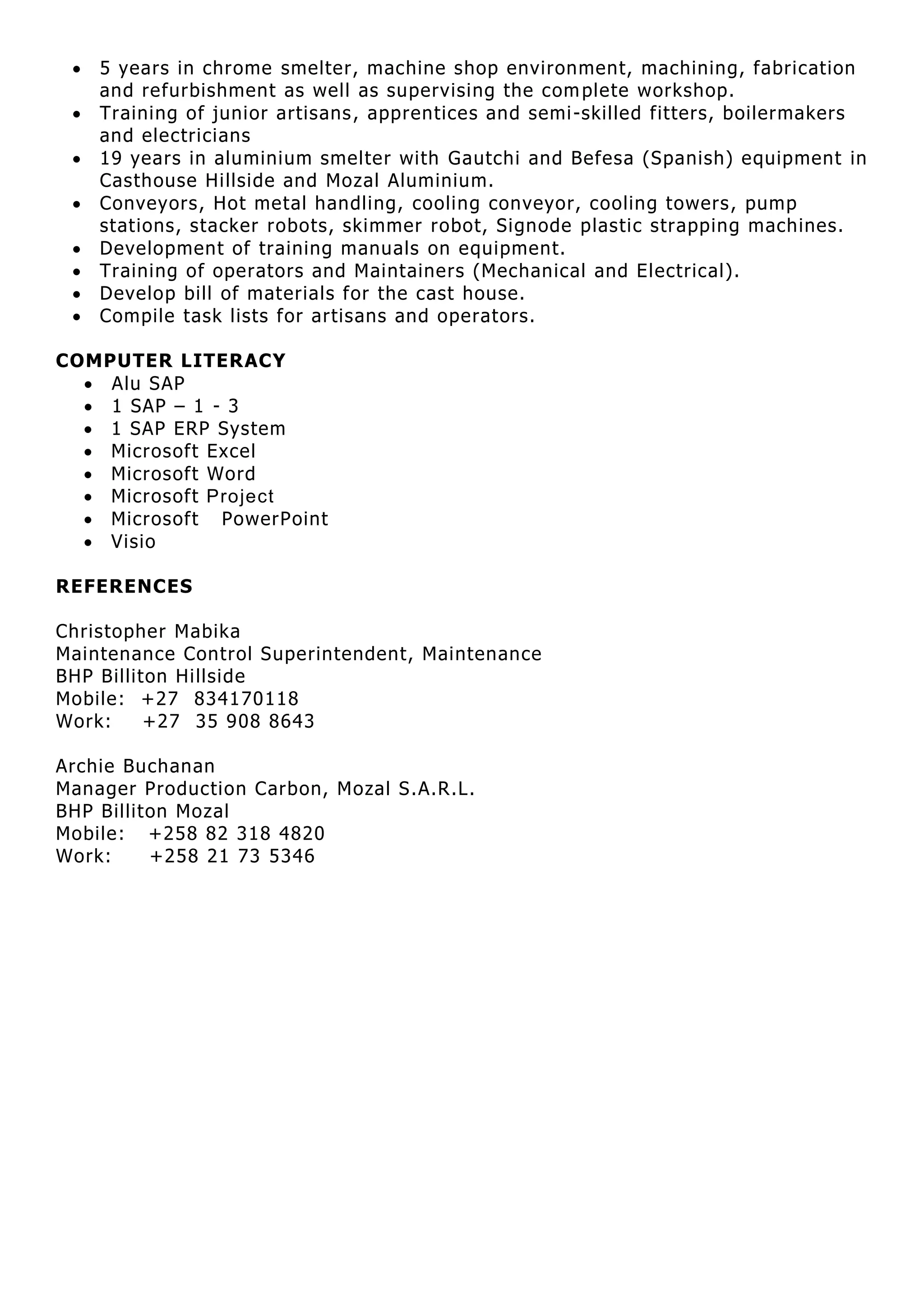 CV JOHAN BOTHMA | PDF