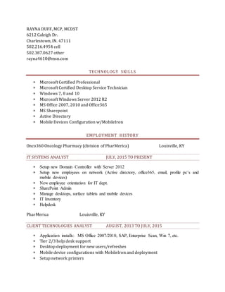 RAYNADUFFResume | PDF