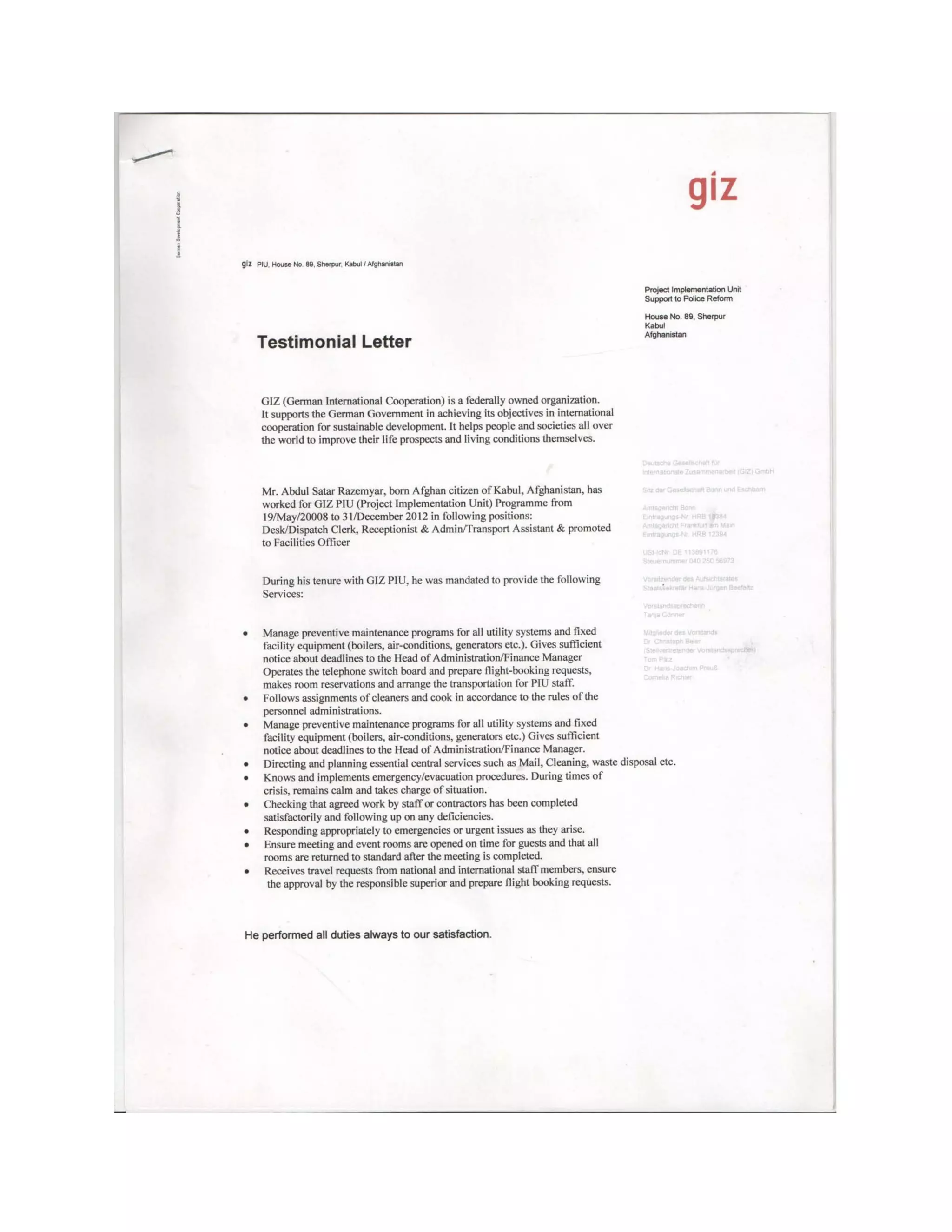 GIZ-RECOMMENDATION LETTER (2) | PDF