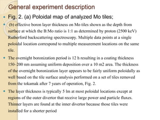 Influence of boronization on operation with high Z plasma facing ...