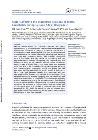 Factors affecting the evacuation decisions of coastal households during ...