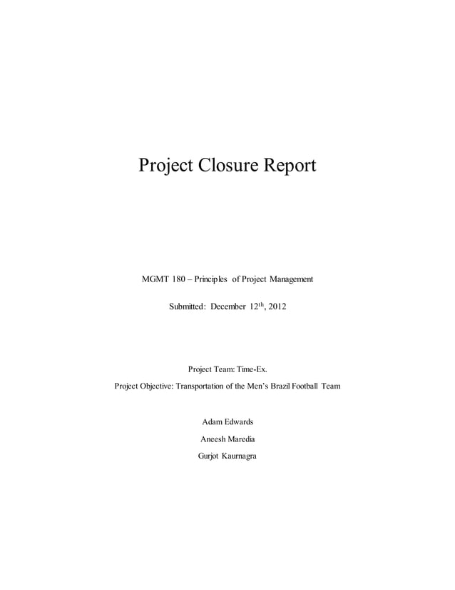 Project Closure Report | PDF