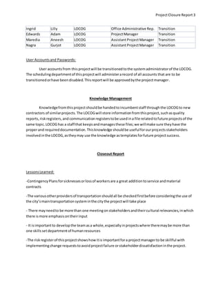 Project Closure Report | DOCX