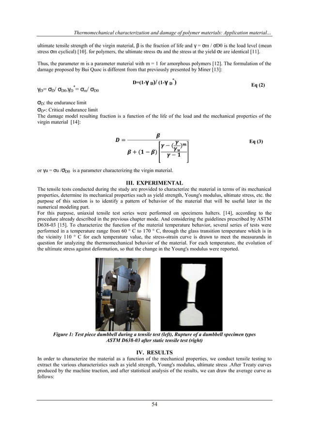 Thermo mechanical characterization and damage of polymer materials ...