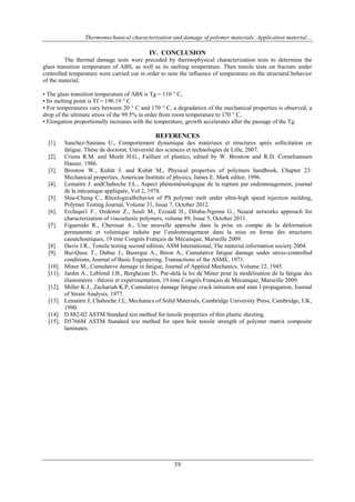 Thermo mechanical characterization and damage of polymer materials ...
