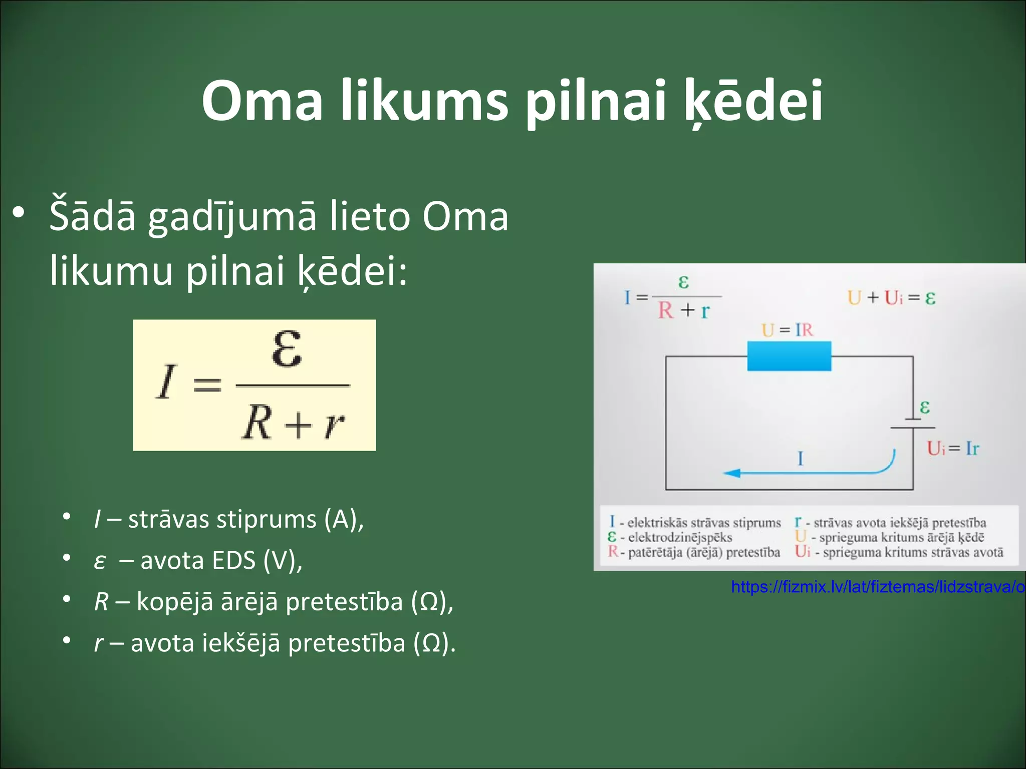 F 11 47 Oma likums pilnai ķēdei | PPT