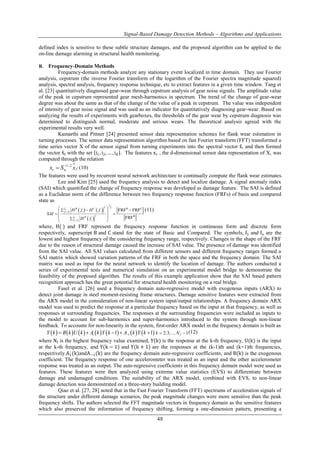 Signal-Based Damage Detection Methods – Algorithms and Applications | PDF