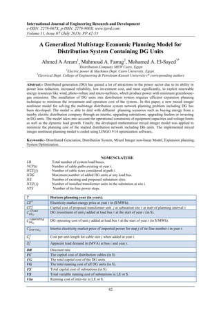 A Generalized Multistage Economic Planning Model for Distribution ...