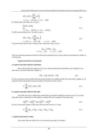 A Generalized Multistage Economic Planning Model for Distribution ...