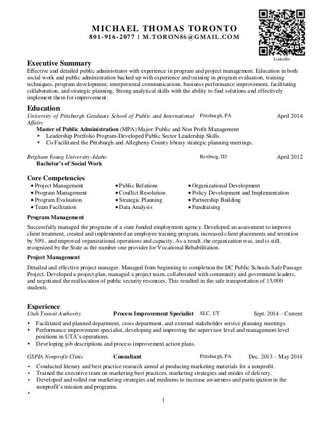 Michael Toronto CV