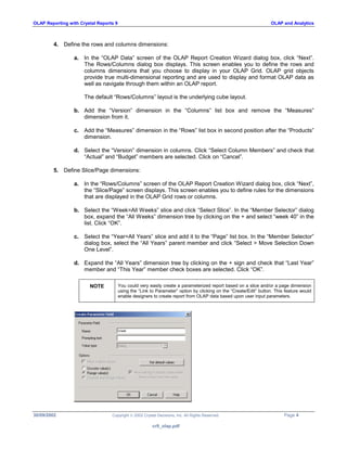 OLAP Reporting with Crystal Reports 9 | PDF