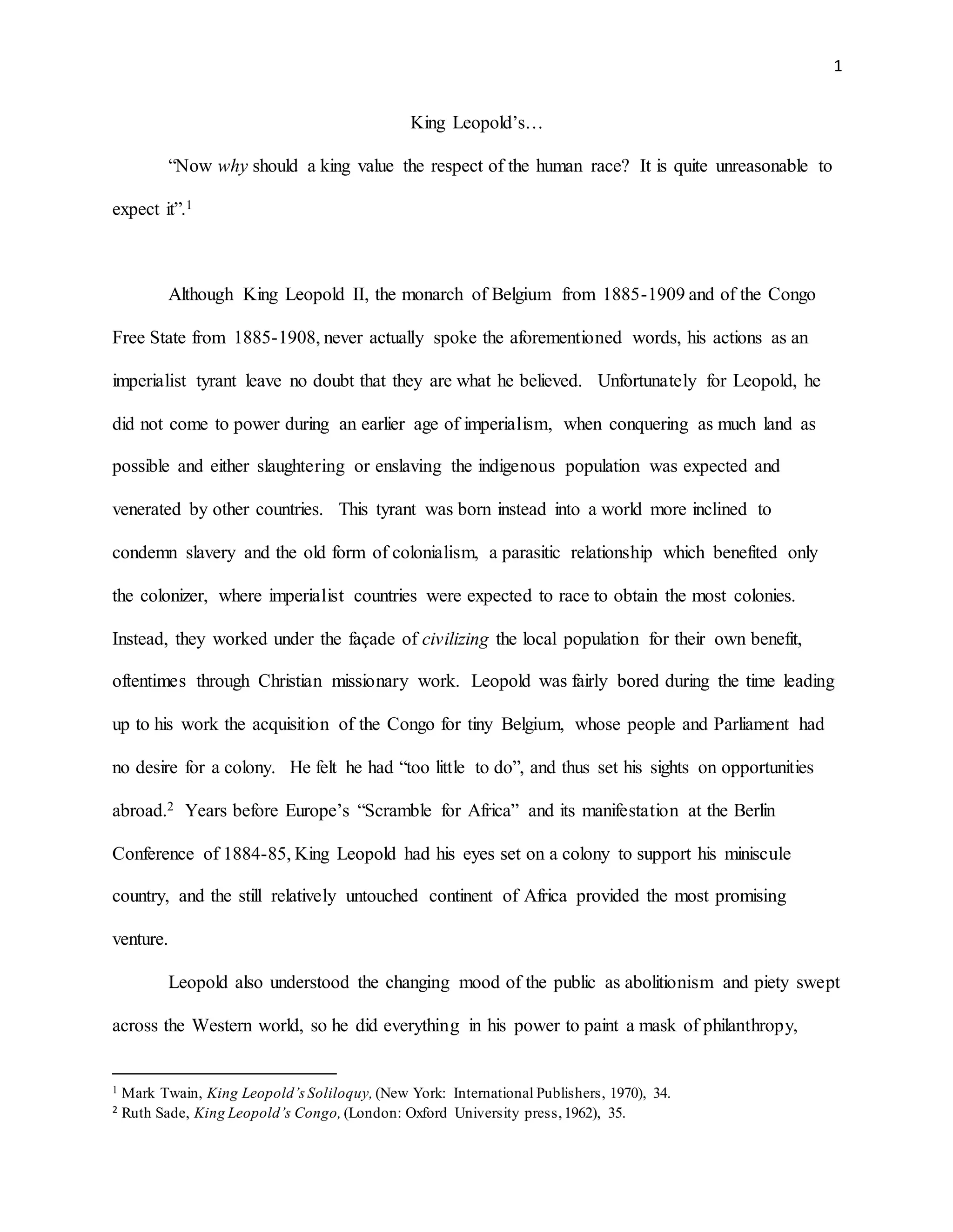 king leopold | DOCX
