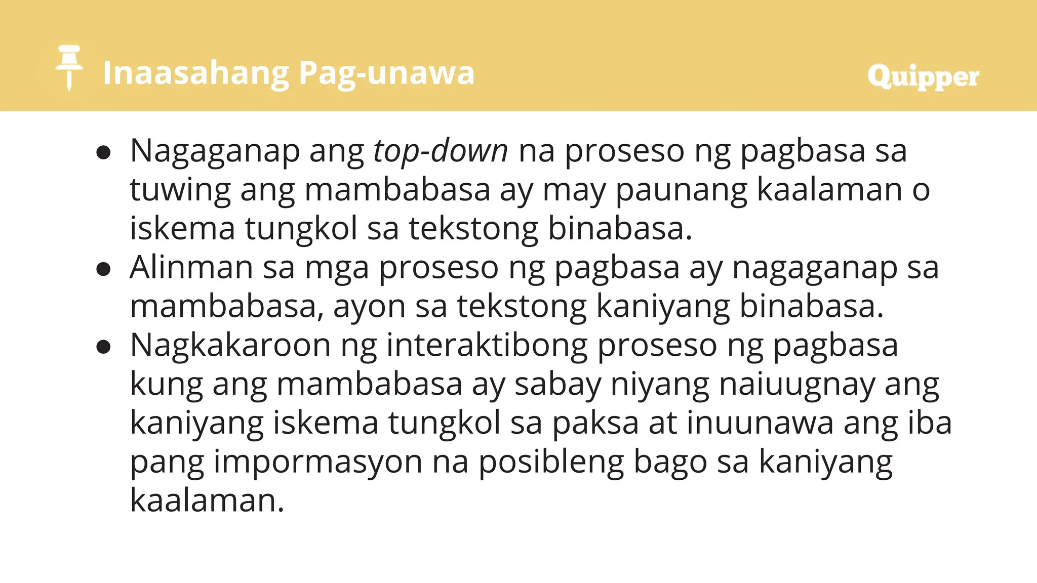 PAGBASA AT PANANALIKSIK- Proseso ng Pagbasa | PPTX
