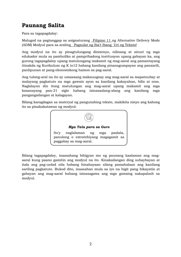 Mga Uri ng Teksto | PDF