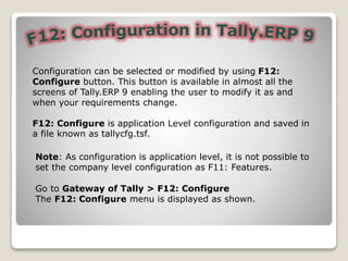 Configuration In Tally .ERP 9 | PPTX
