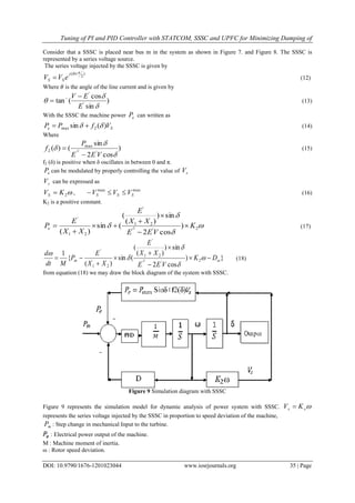 Tuning of PI and PID Controller with STATCOM, SSSC and UPFC for Minimizing Damping of ...