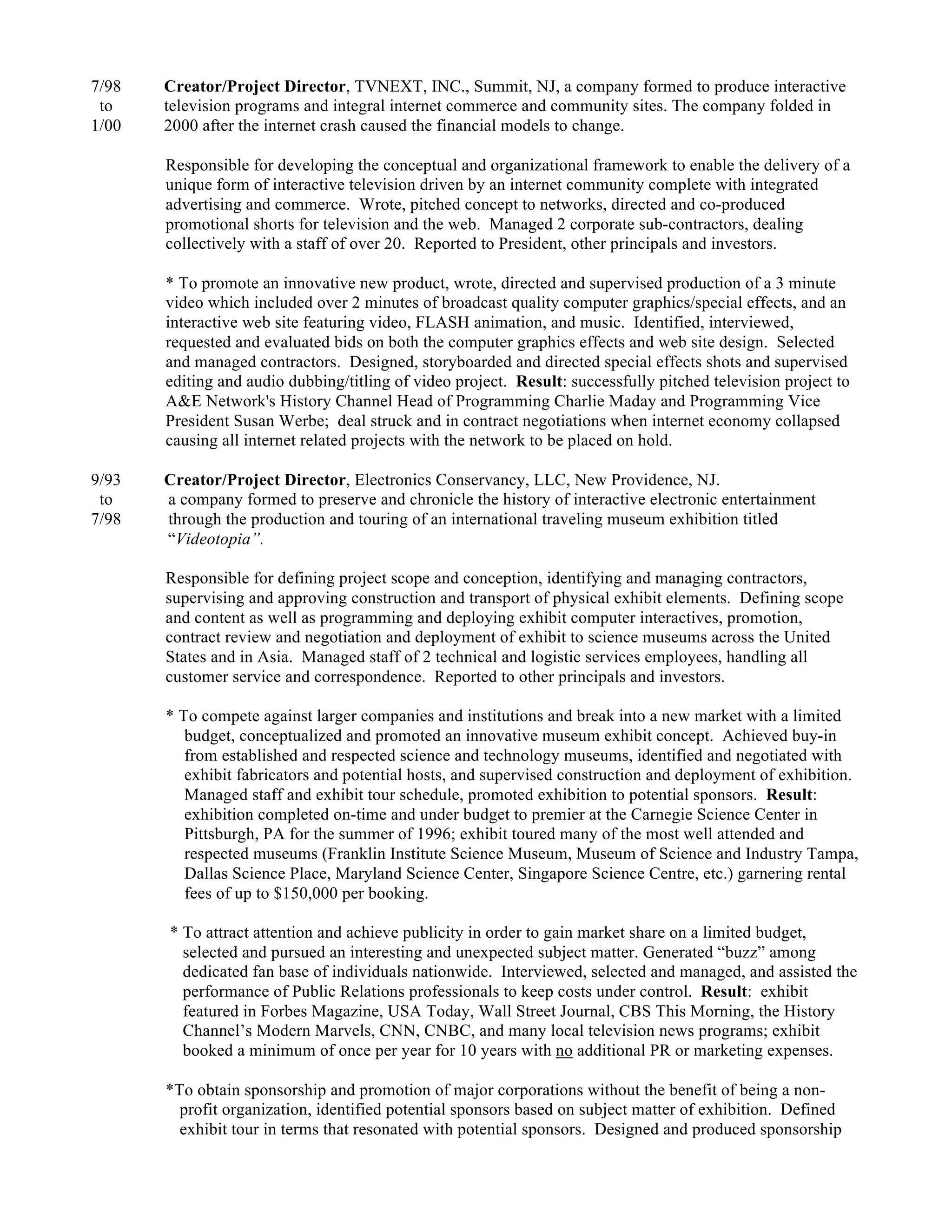 KeithFeinstein resume 9-16 | PDF