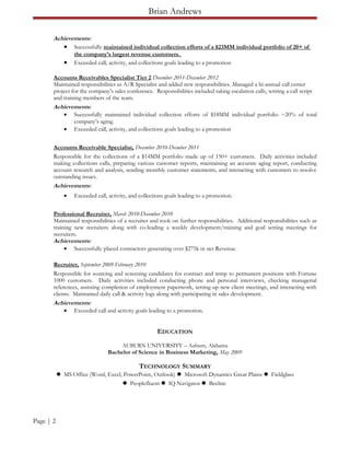 Brian Andrews Resume 2016 | DOC