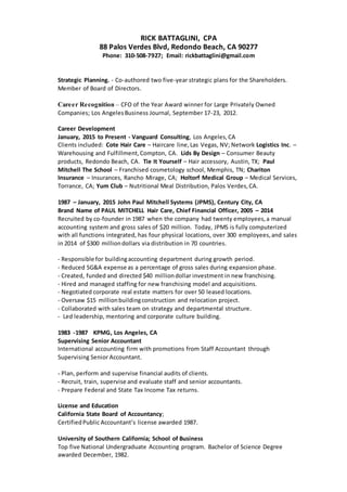 Rick Battaglini Resume | DOCX