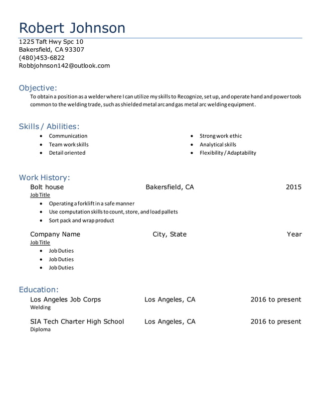 Robert Resume Temp | DOCX