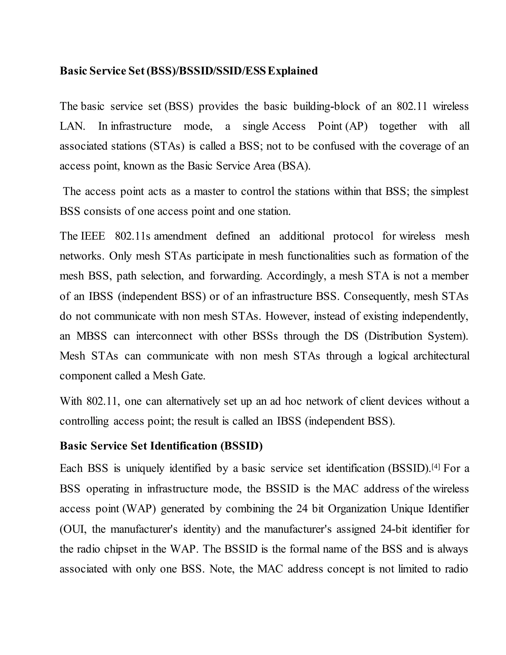 Basic Service Set | DOCX