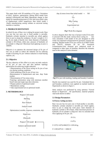 WEIGHT OPTIMIZATION OF FIX JAW OF REAR VICE OF HORIZONTAL BAND SAW MACHINE USING TOPOLOGY ...