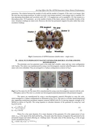 Air Gap Effect on the AFPM Generator (Inner Rotor) Performance | PDF