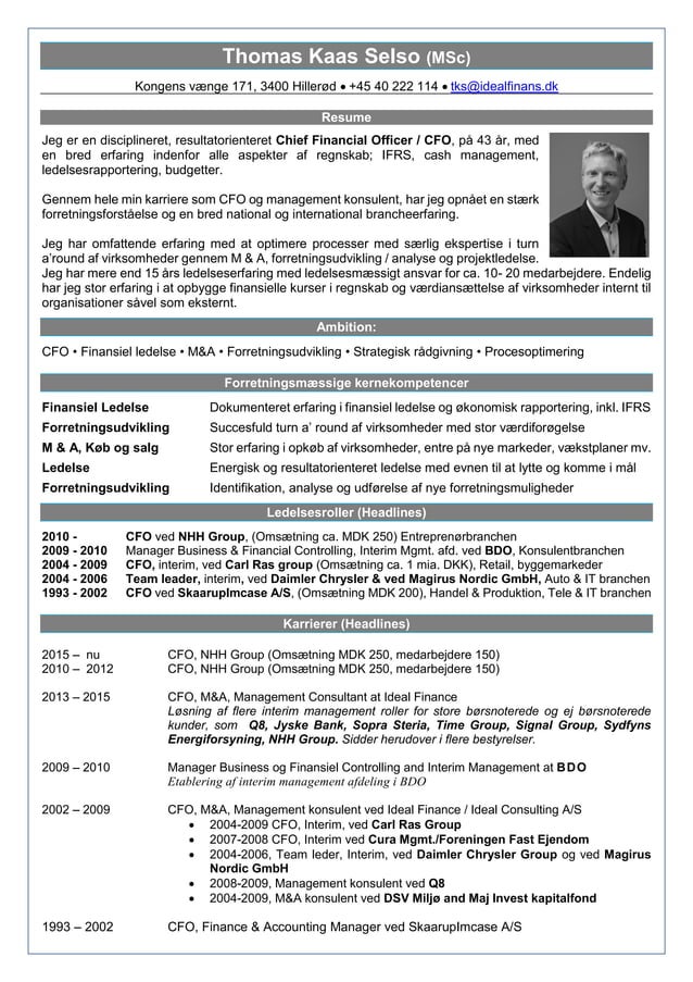 Thomas Selso CV 2017 Dansk | PDF