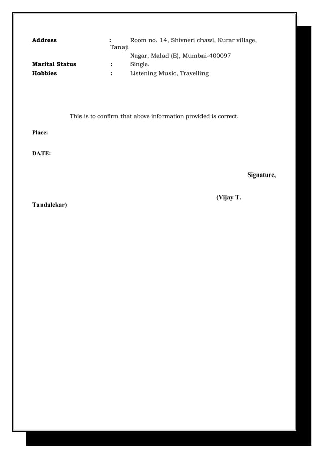 C.V. - Vijay T. Tandalekar.DOC