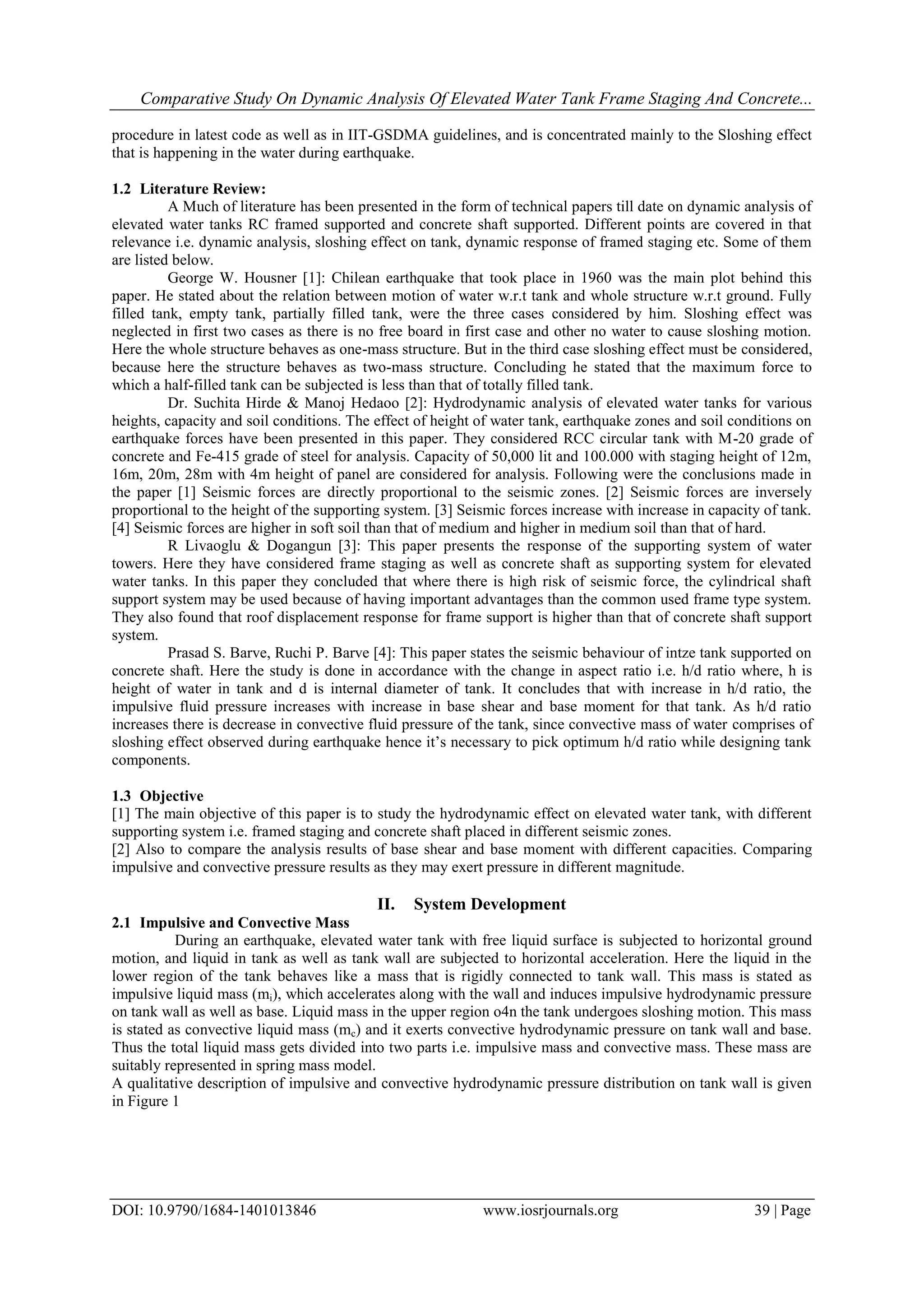 Comparative Study on Dynamic Analysis of Elevated Water Tank Frame ...