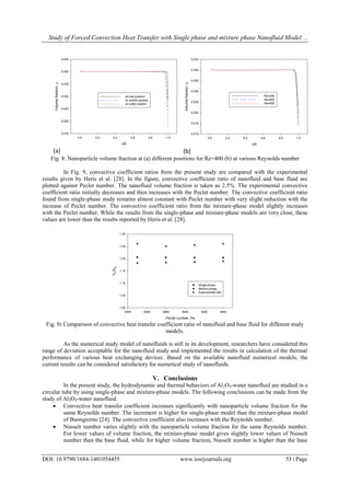 Study of Forced Convection Heat Transfer with Single phase and mixture phase Nanofluid Model at ...