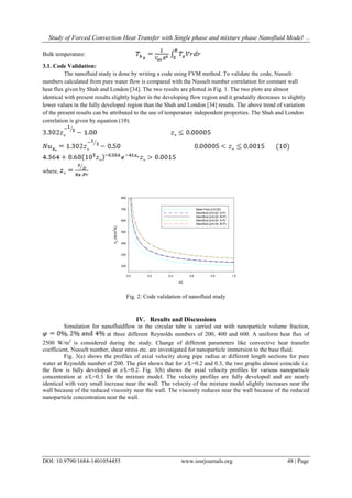 Study of Forced Convection Heat Transfer with Single phase and mixture phase Nanofluid Model at ...