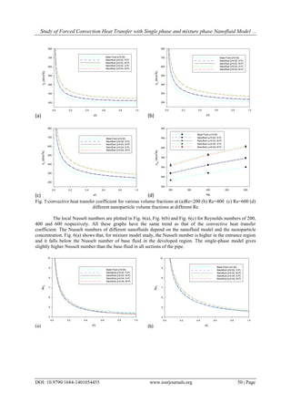 Study of Forced Convection Heat Transfer with Single phase and mixture phase Nanofluid Model at ...