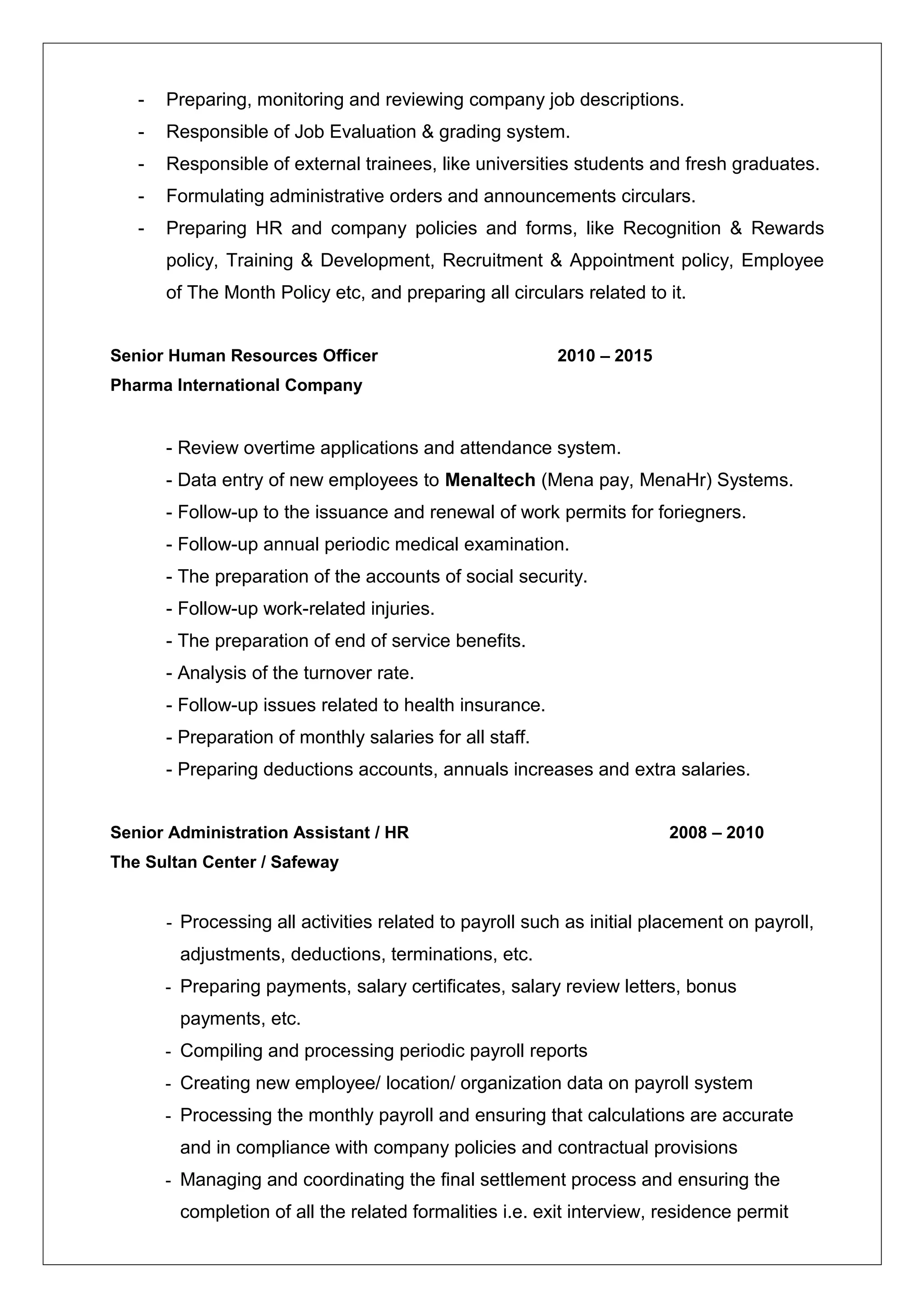 CV_othman | DOC | Human Resources | Business