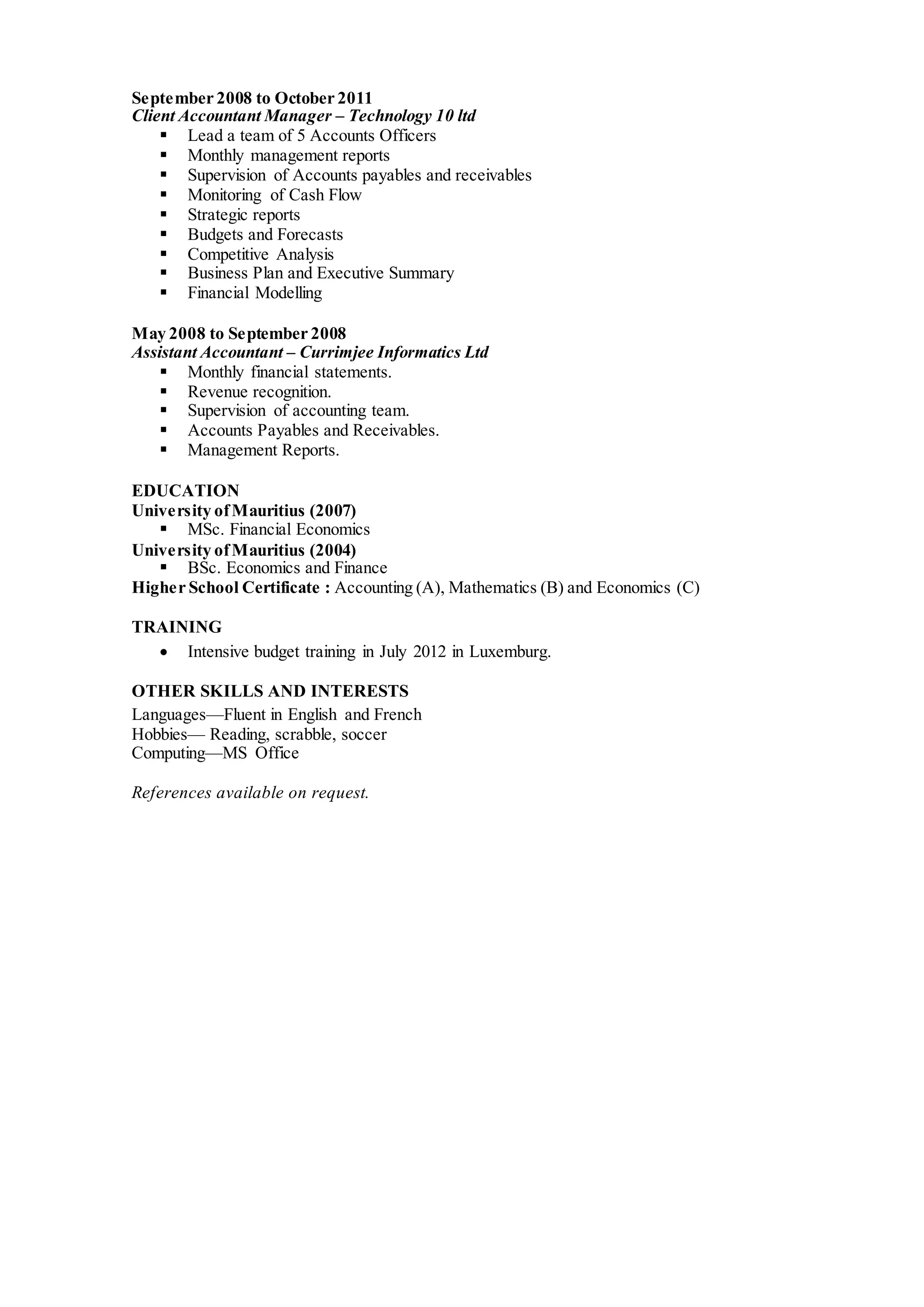 CV Zahid Mohoboob 2015 | PDF