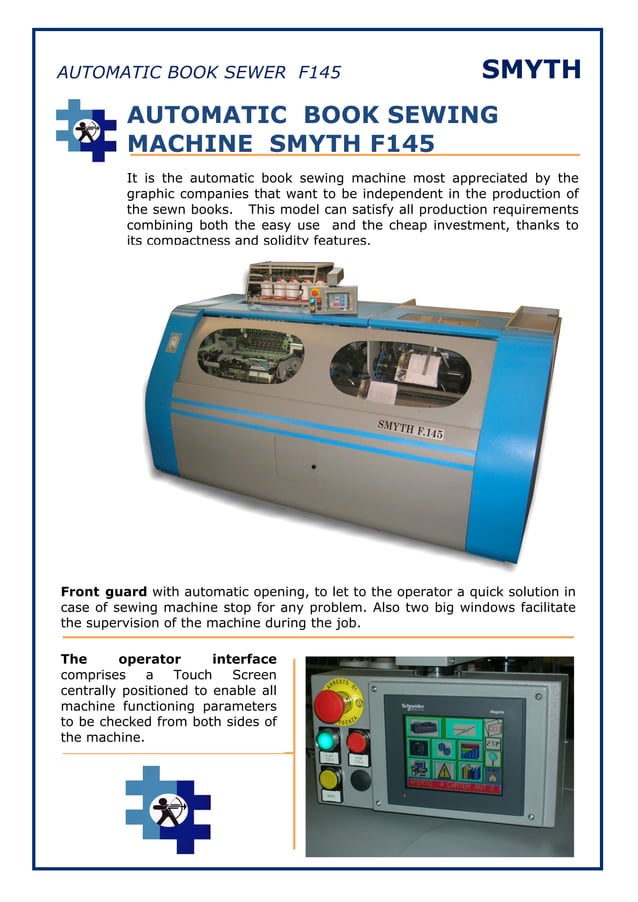 Smyth F145 book sewing machine - Brochure | PDF