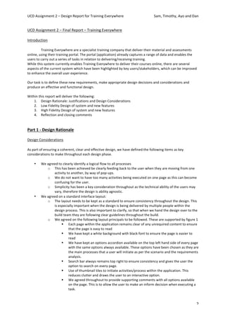 UCD Assignment 2 – Final Report – Training Everywhere | PDF