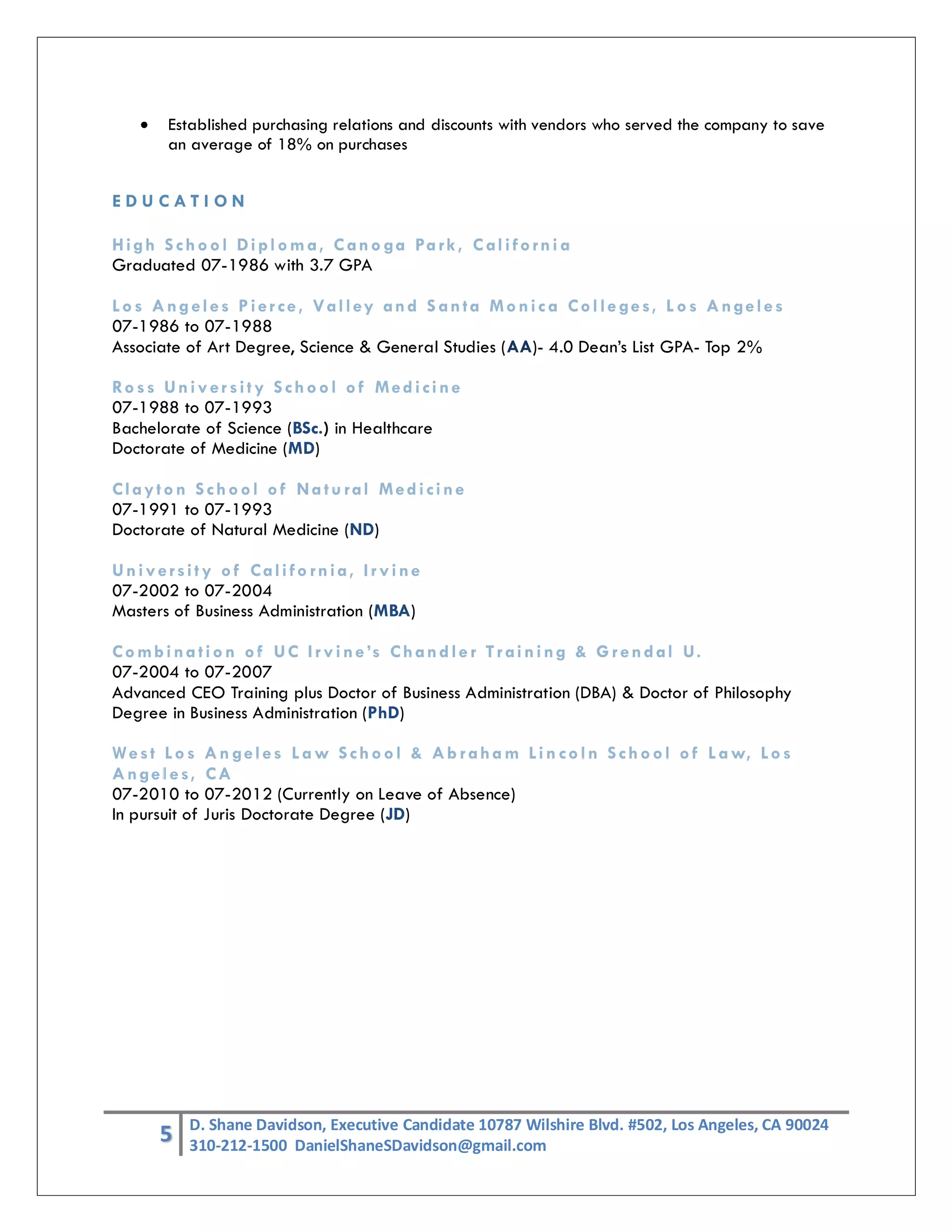 C-LEVEL EXECUTIVE DAVIDSON BRIEF CV and CL 06-2015 | PDF