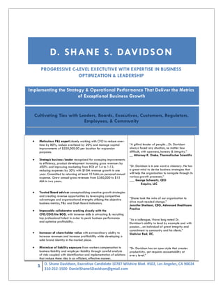 C-LEVEL EXECUTIVE DAVIDSON BRIEF CV and CL 06-2015 | PDF