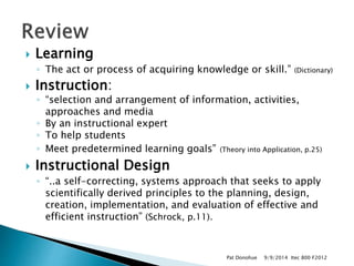 Learning Theories to Instructional Design | PPT