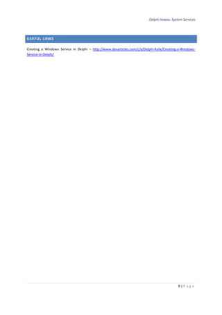 Delphi - Howto Services | PDF