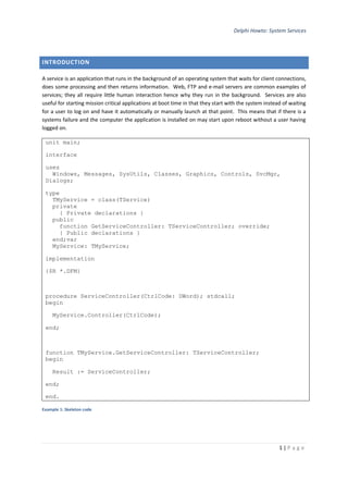 Delphi - Howto Services | PDF