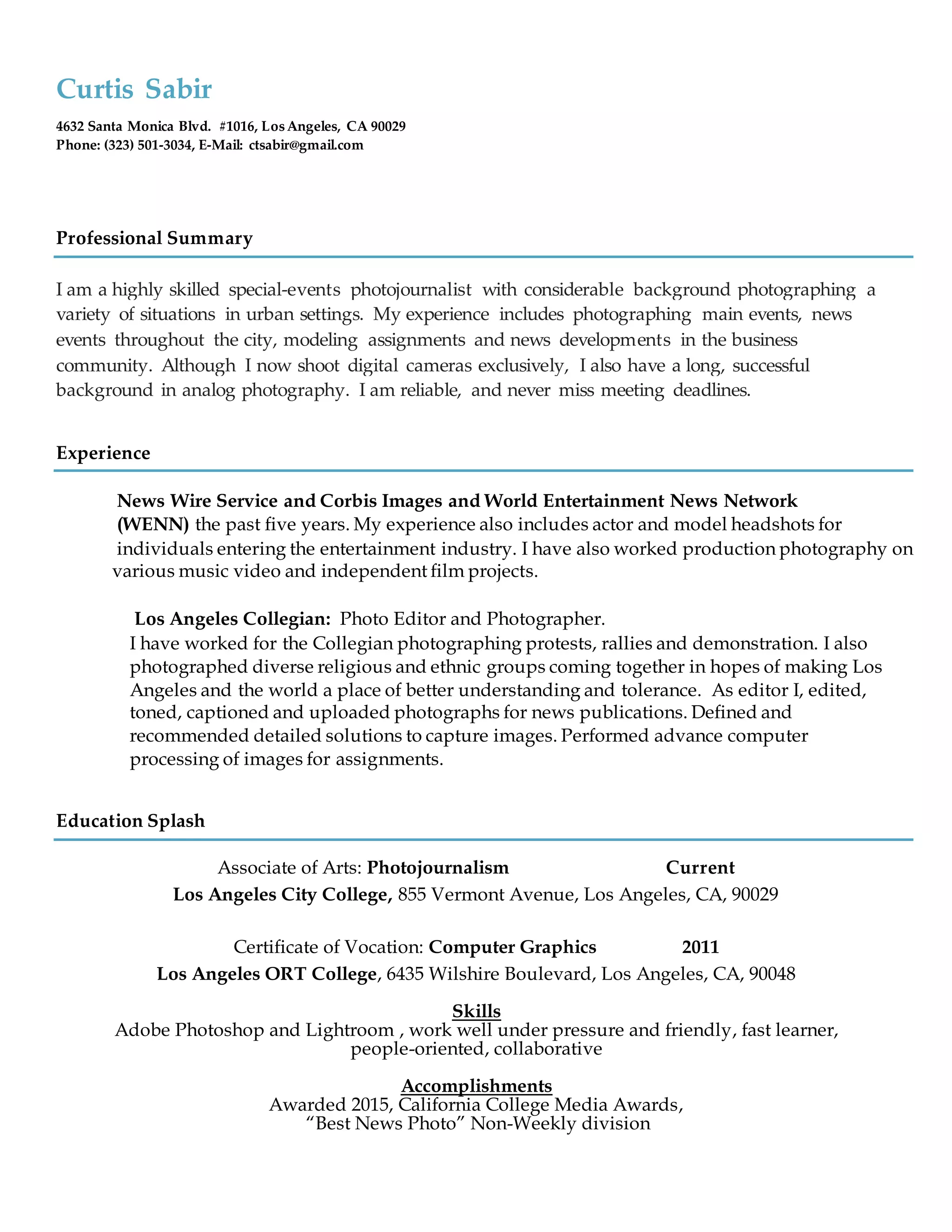 C. Sabir, Resume | DOCX