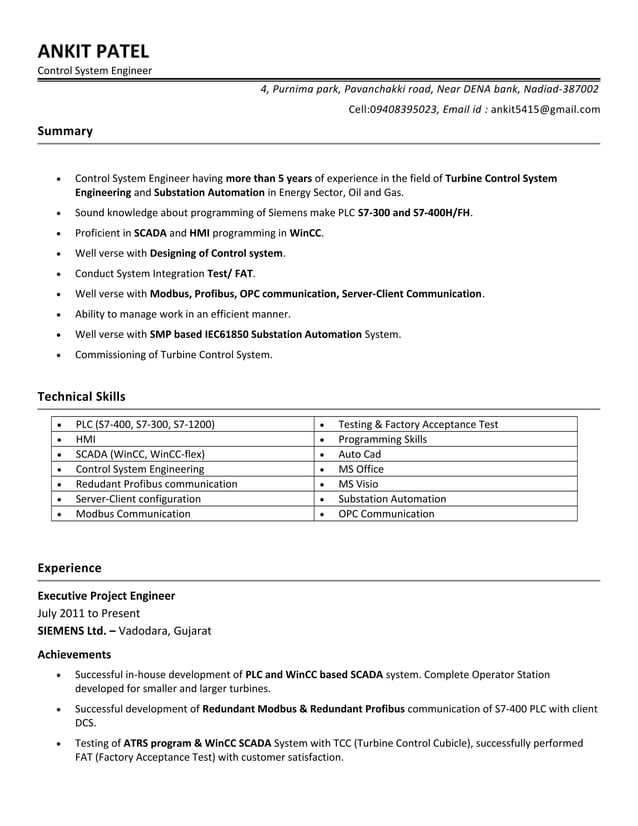 Ankit_Patel_CV | DOC | Civil Engineering Industry | Industries