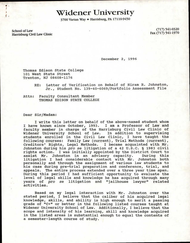 Letter of Verification | PDF