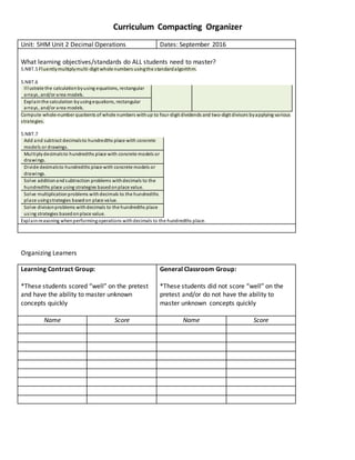 5HM Unit 2 Learning Contract | DOCX