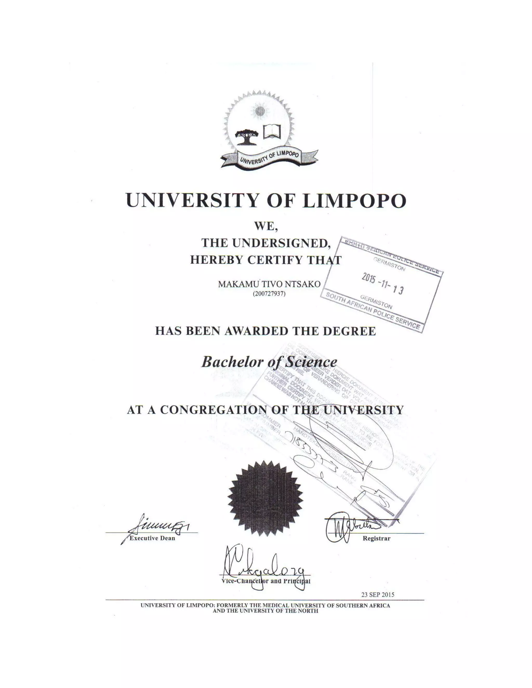 Degree Certificate | PDF