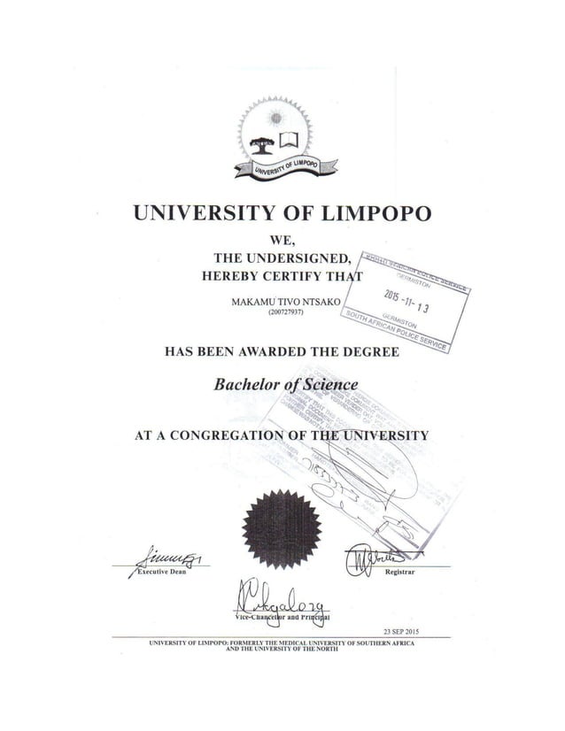 Degree Certificate | PDF