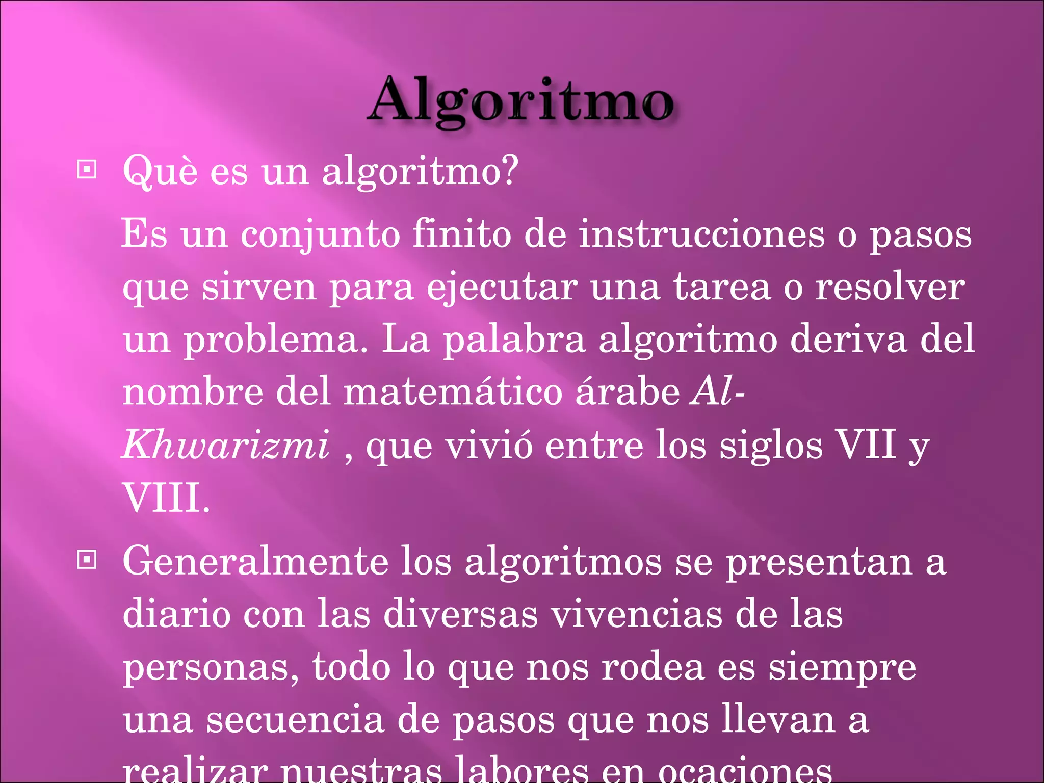 Algoritmo de la asignatura de español | PPT